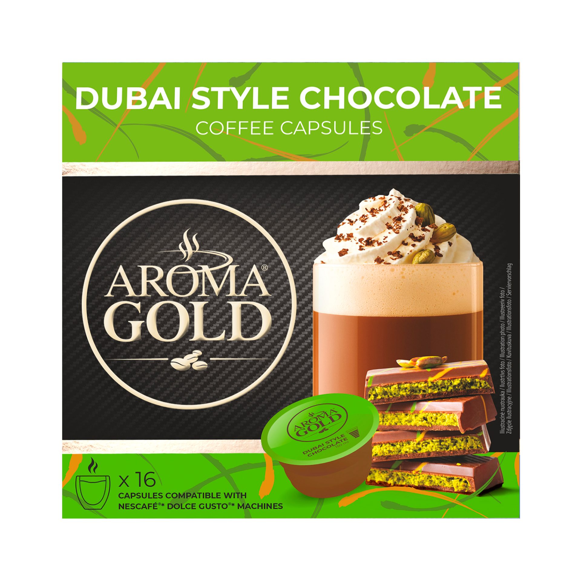Kafijas kapsulas Aroma Gold Dolce Gusto Dubai Style Chocolate, 16 gab ...
