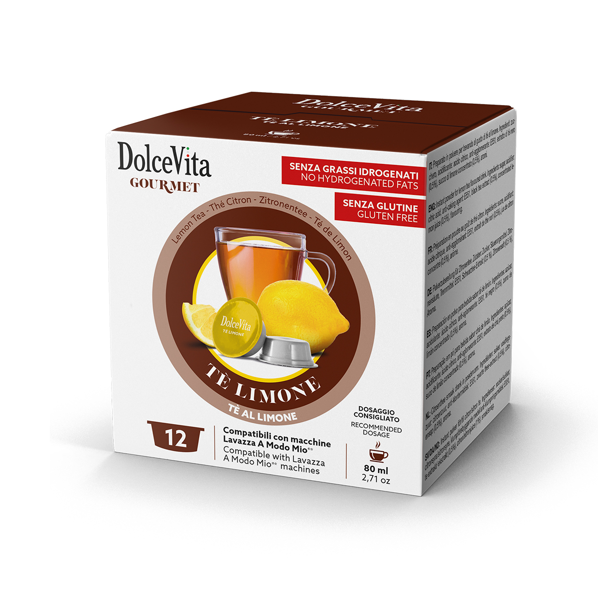 Citronu "Te Limone" tējas kapsulas Lavazza A Modo Mio standartam, 12 ...